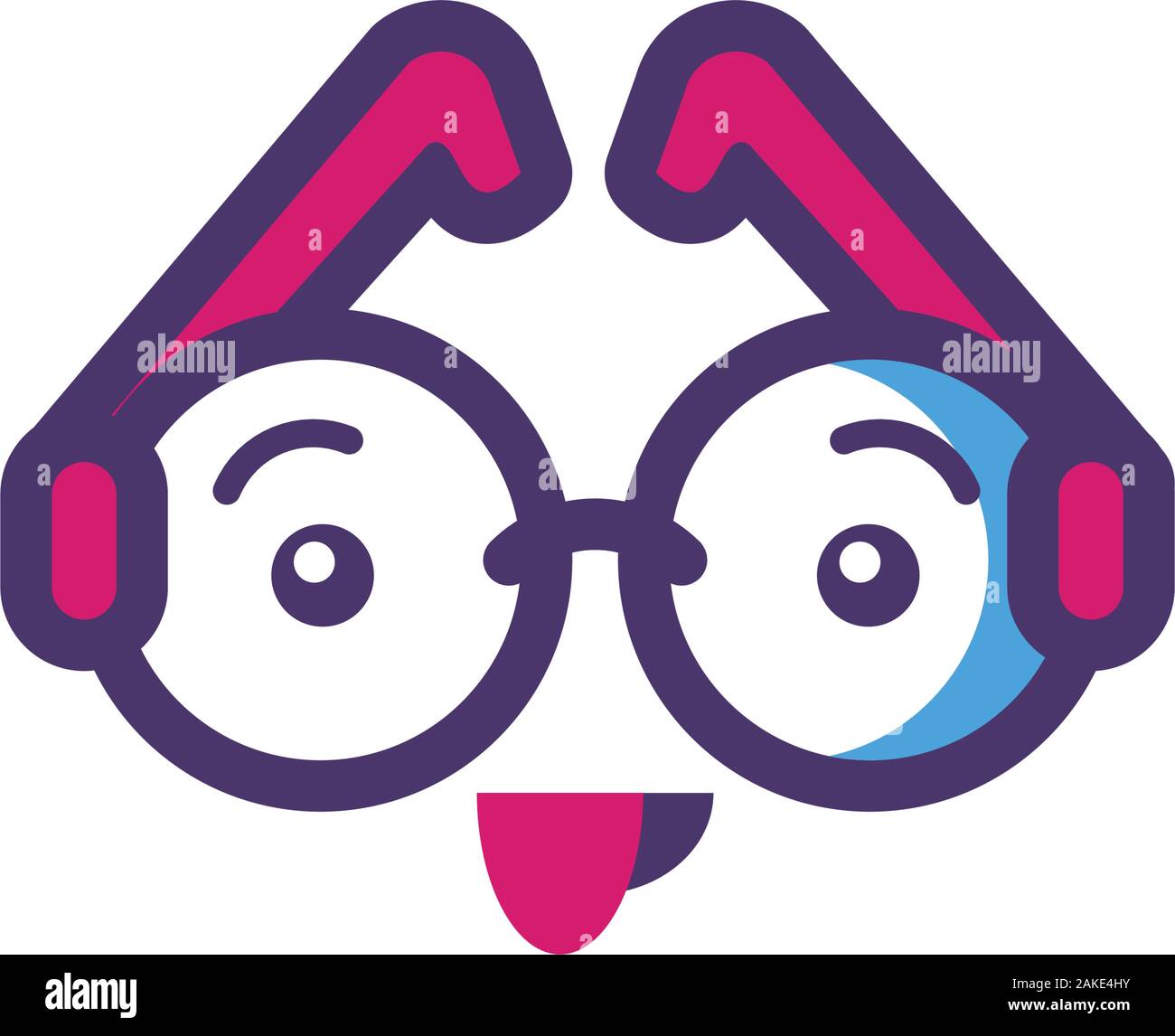 Gläser cartoon Design, Kawaii Ausdruck niedlichen Charakter lustig und ...