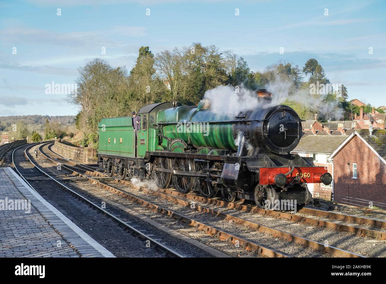 Vintage UK Dampflok Raveningham Hall auf der Severn Valley Railway ...