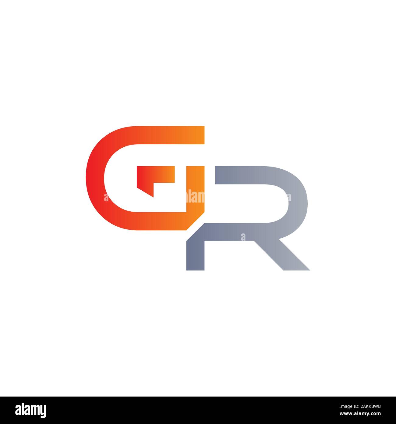 Erste gr Schreiben verbunden Logo. GR schreiben Typ Logo Design vector ...