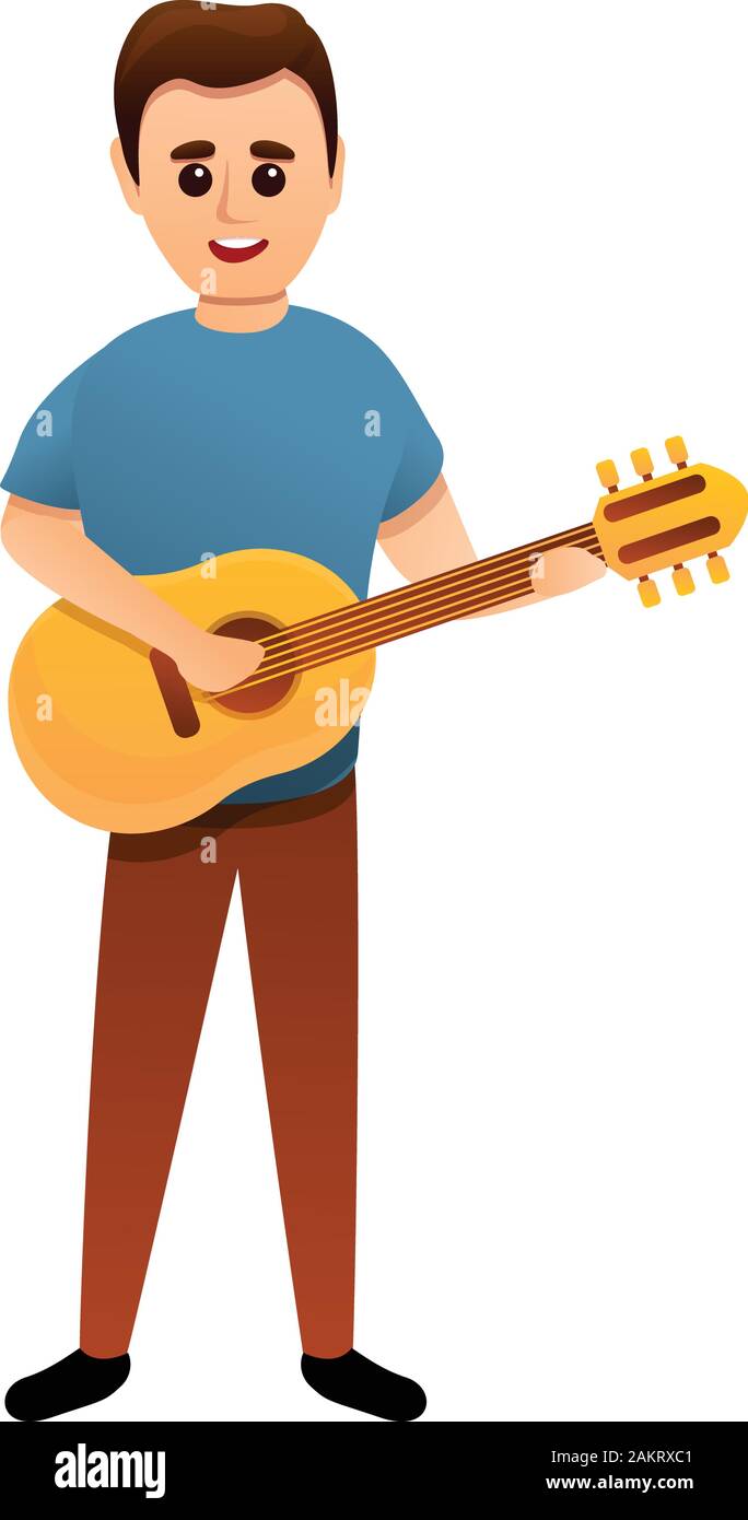 Acoustic Guitar Sänger Symbol. Cartoon von akustischer Gitarre Sänger ...
