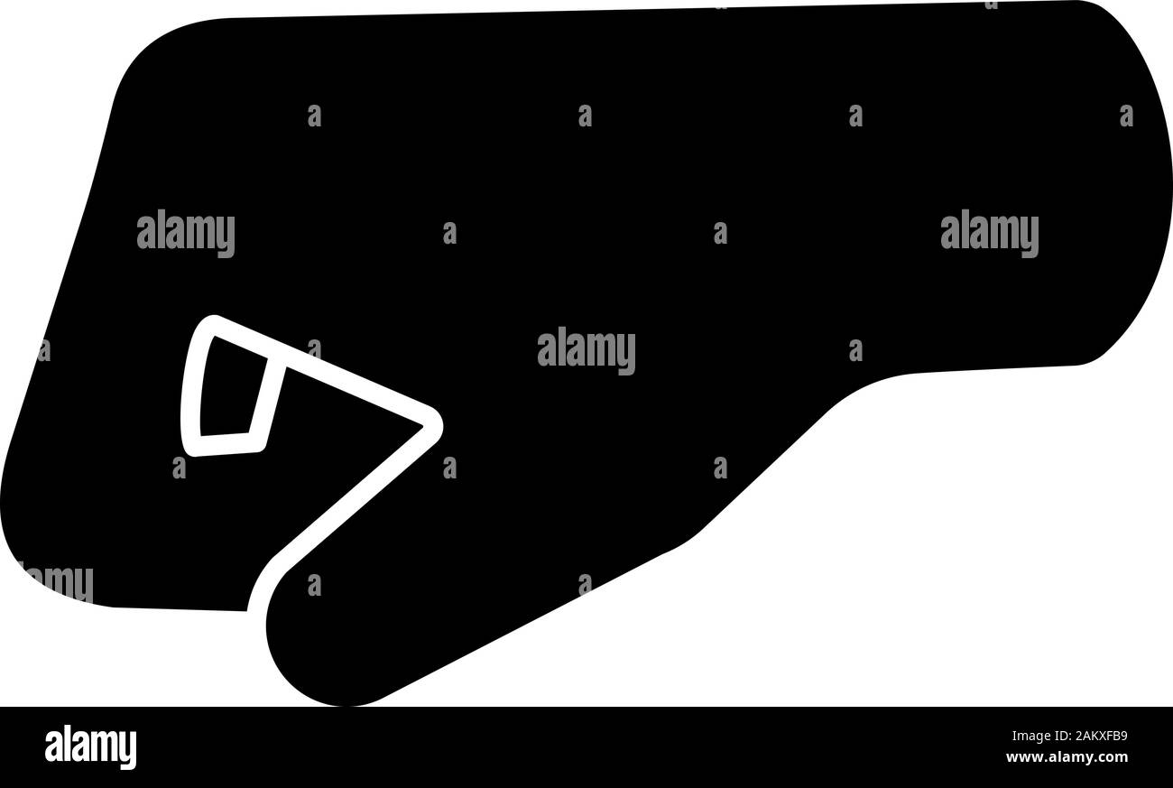 Linke Faust emoji Glyph icon. Silhouette Symbol. Nach links zeigender ...