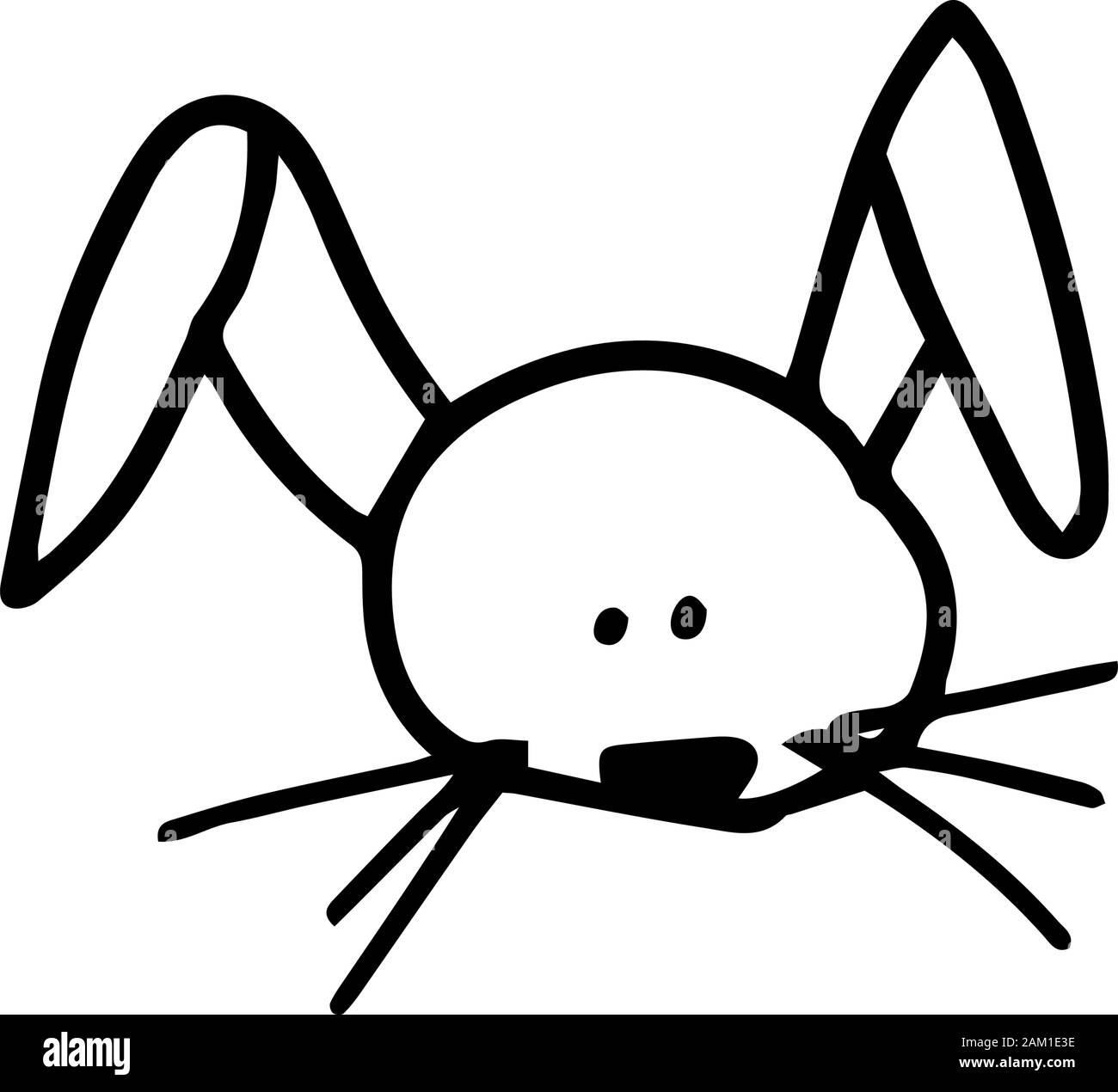 Süße Osterhasen Schnauze ein Hase mit langen Ohren. Vektor bunny doodle ... Süße Osterhasen Schnauze ein Hase mit langen Ohren. Vektor bunny doodle ...