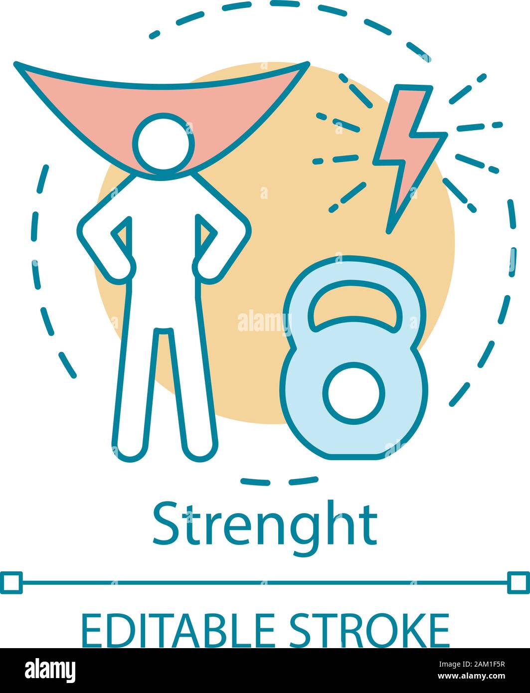 Stärke Konzept Symbol. Superman heben Gewicht Idee dünne Linie ...
