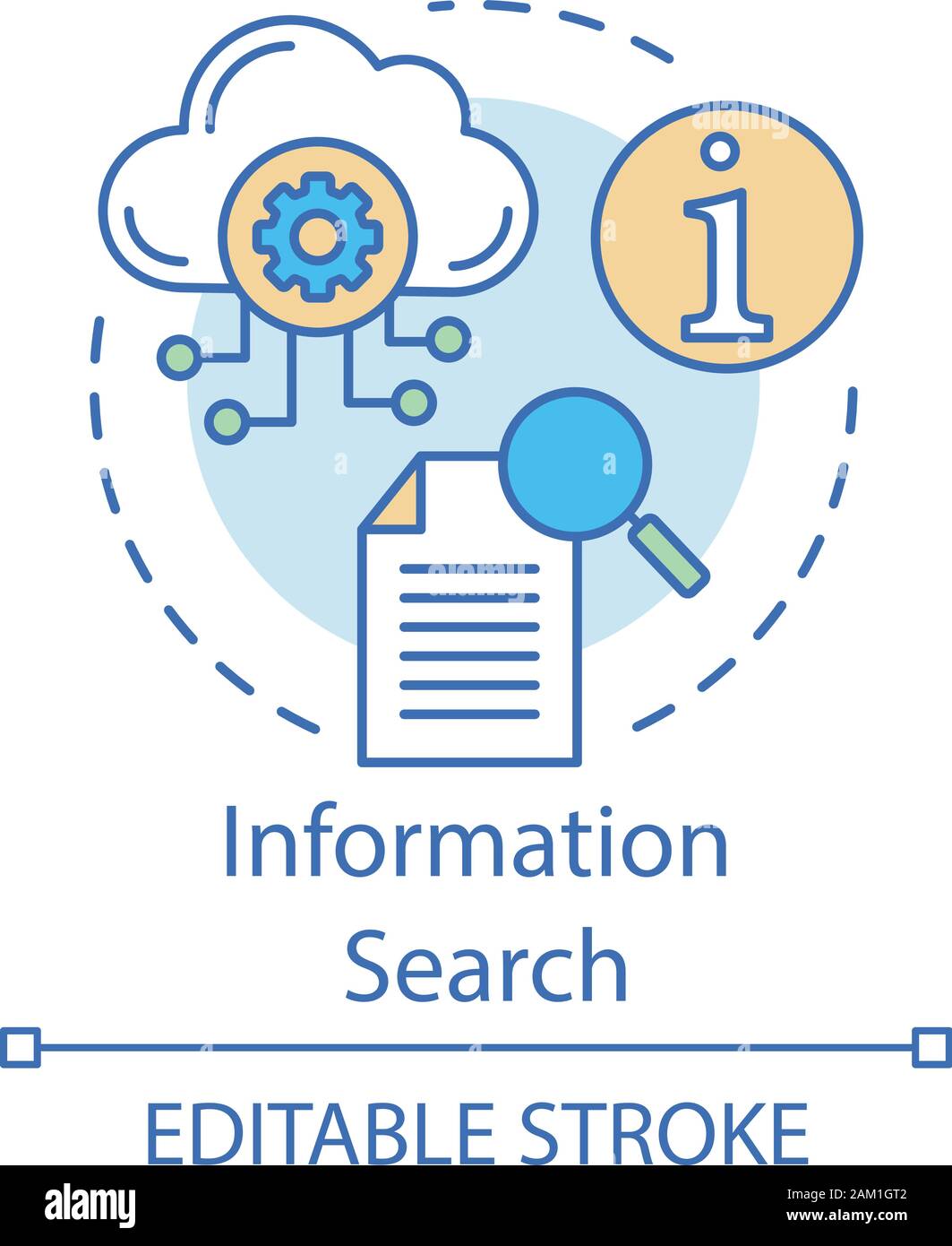 Informationen Suche Konzept Symbol. Analytics, Dokument suchen Internet ...