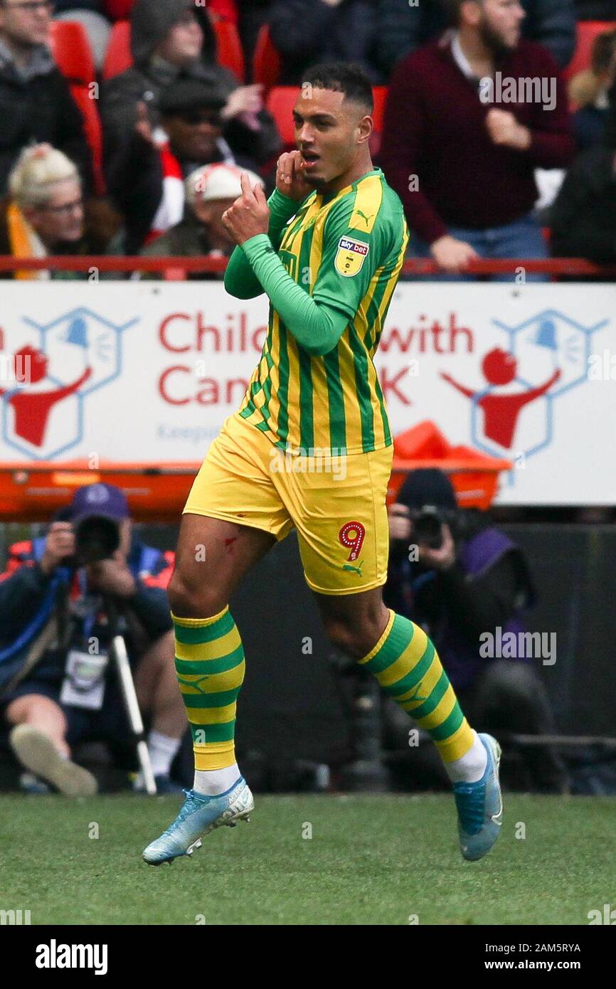 London, Großbritannien. 11 Jan, 2020. Kenneth Zohore von West Bromwich ...