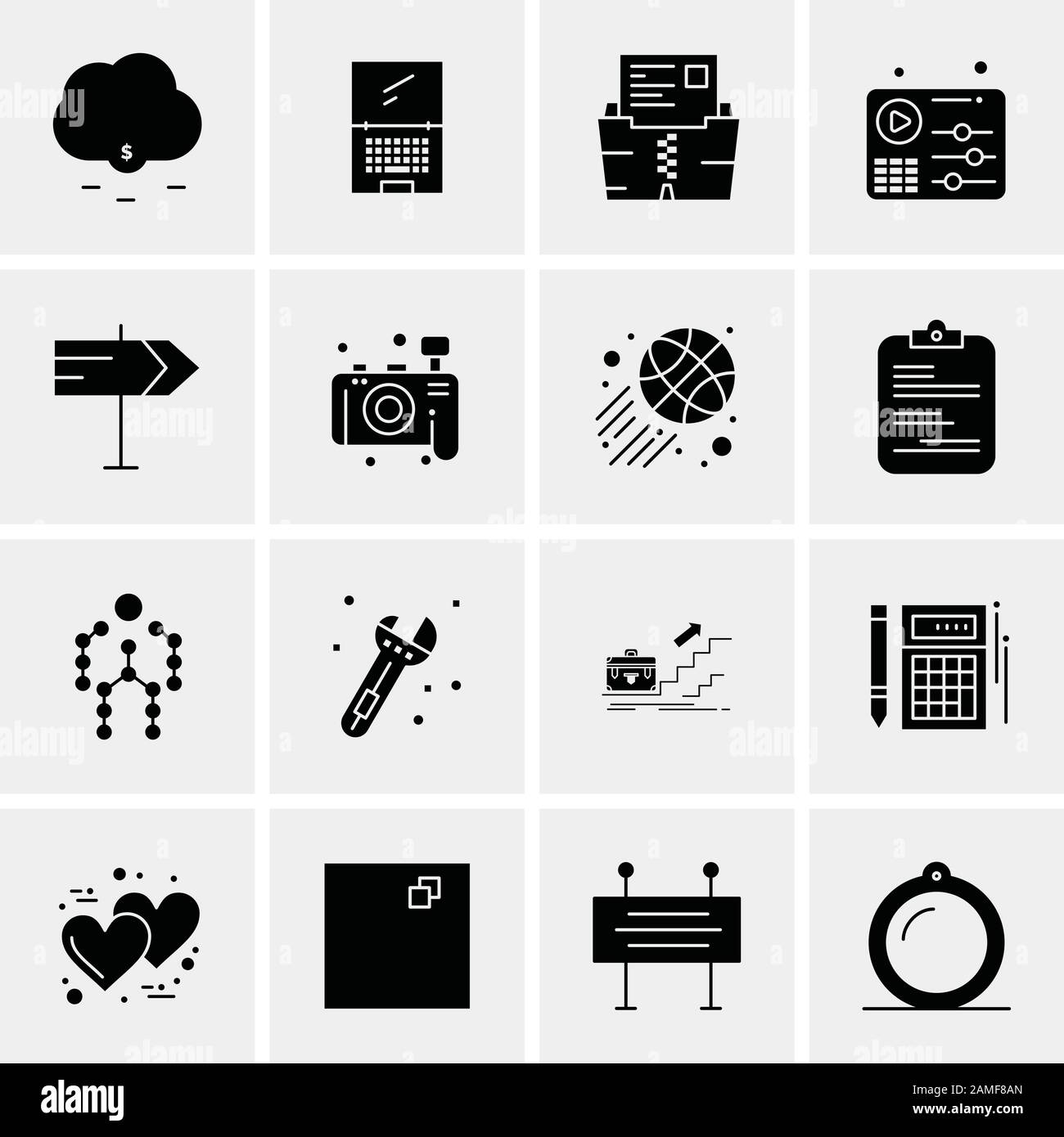 16 Universelle Symbole Für Unternehmen Vektor. Kreative Symbolabbildung ...