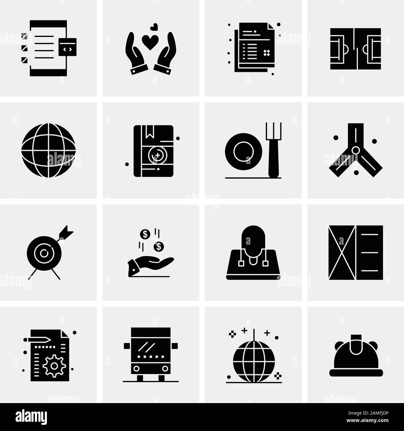 16 Universelle Symbole Für Unternehmen Vektor. Kreative Symbolabbildung ...