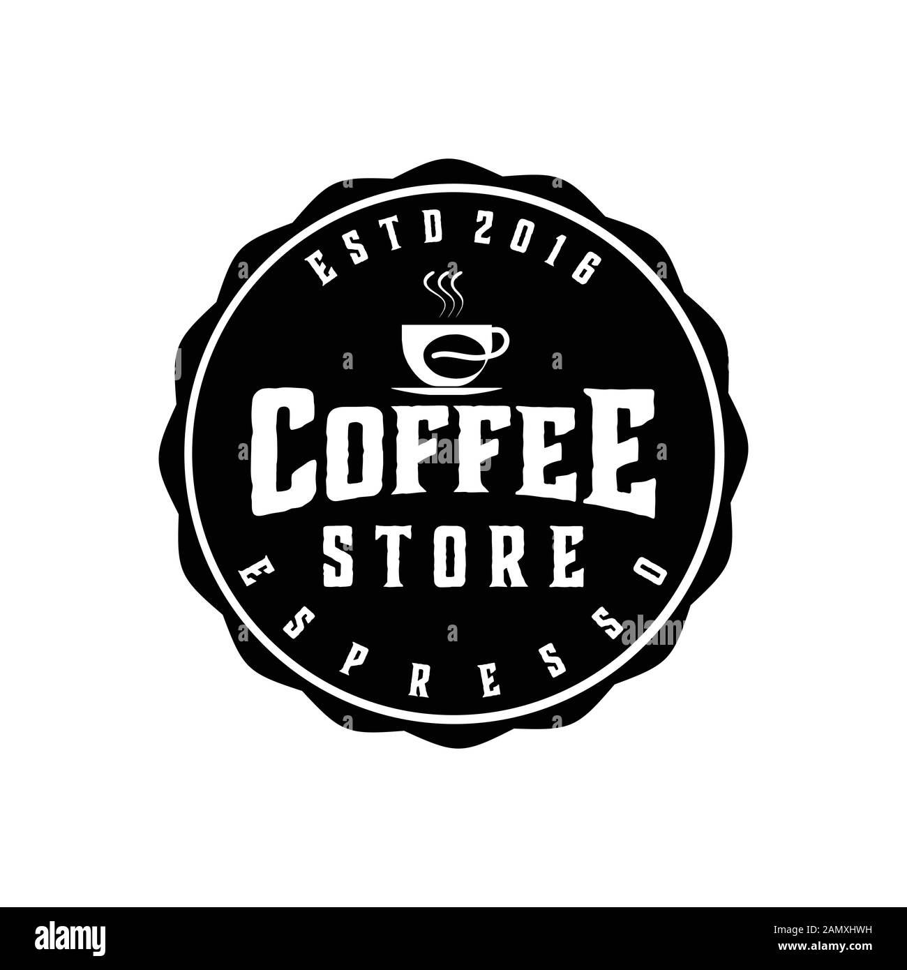 Vintage-Kaffee-/Café-Shop, Ideen mit rundem Logo. Inspiration Logo ...