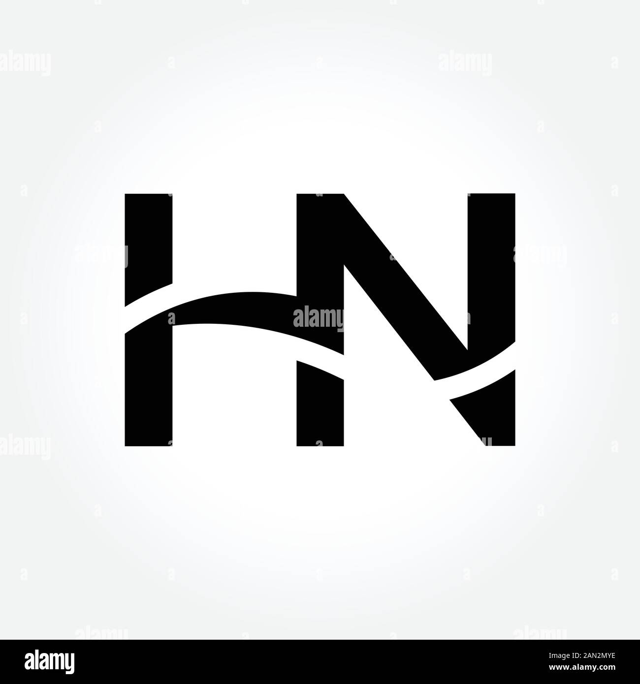 Letter HN Logo Design Verknüpfte Vektorvorlage Mit Schwarz. Erste HN ...