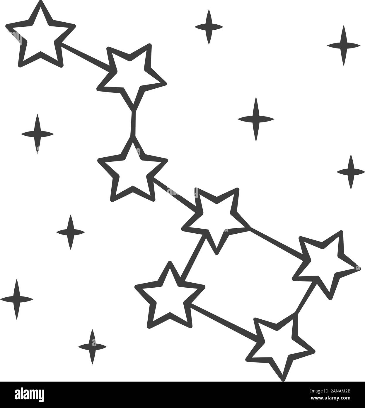 Sternbild lineare Symbol. Gruppe von Sternen. Big Dipper. Ursa Major ...