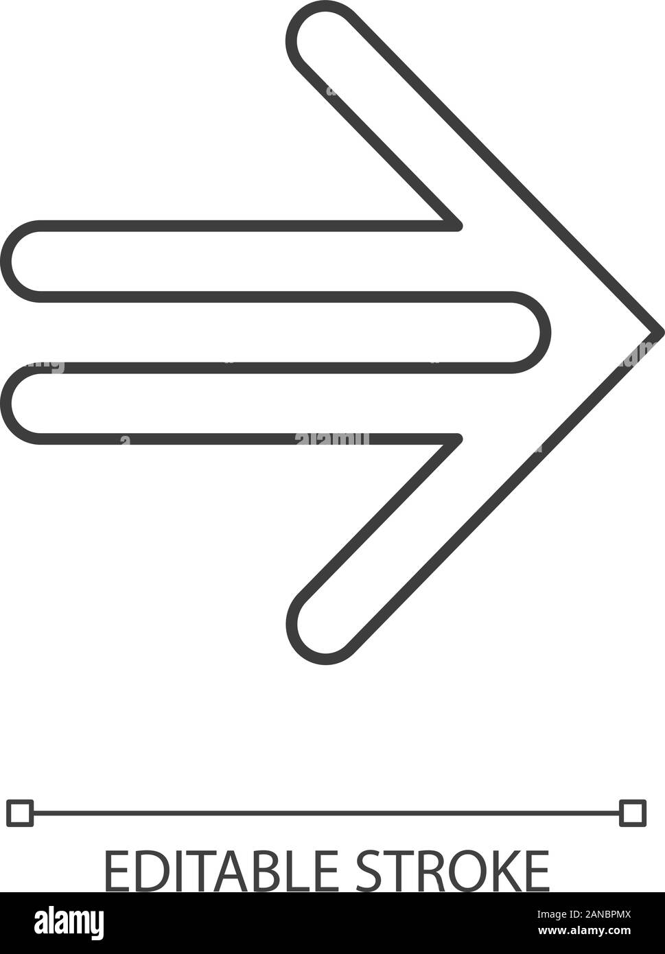 Doppelte Pfeil lineare Symbol. Anzeige Zeichen, Pointer-Taste ...