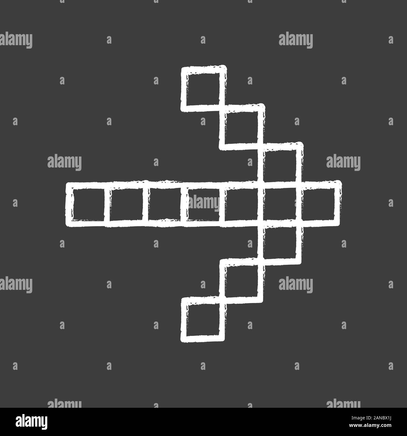 Pixel Pfeil chalk Symbol. Lastanzeige, rechten Positionsleuchten ...