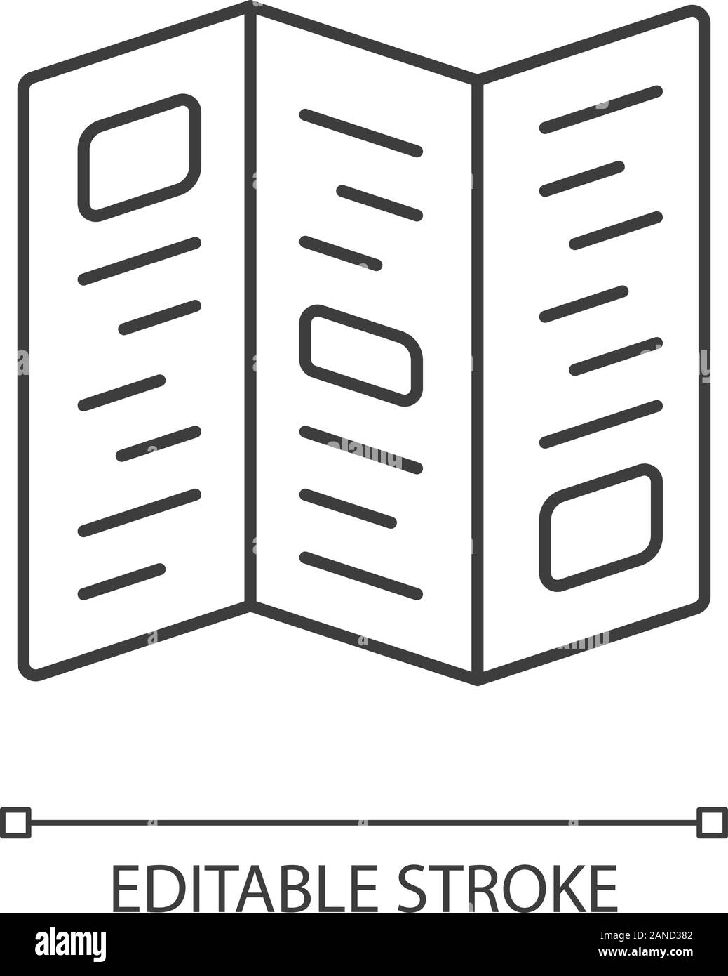 Informationen Broschüre, Prospekt linear Symbol. Werbung pamphlet dünne ...