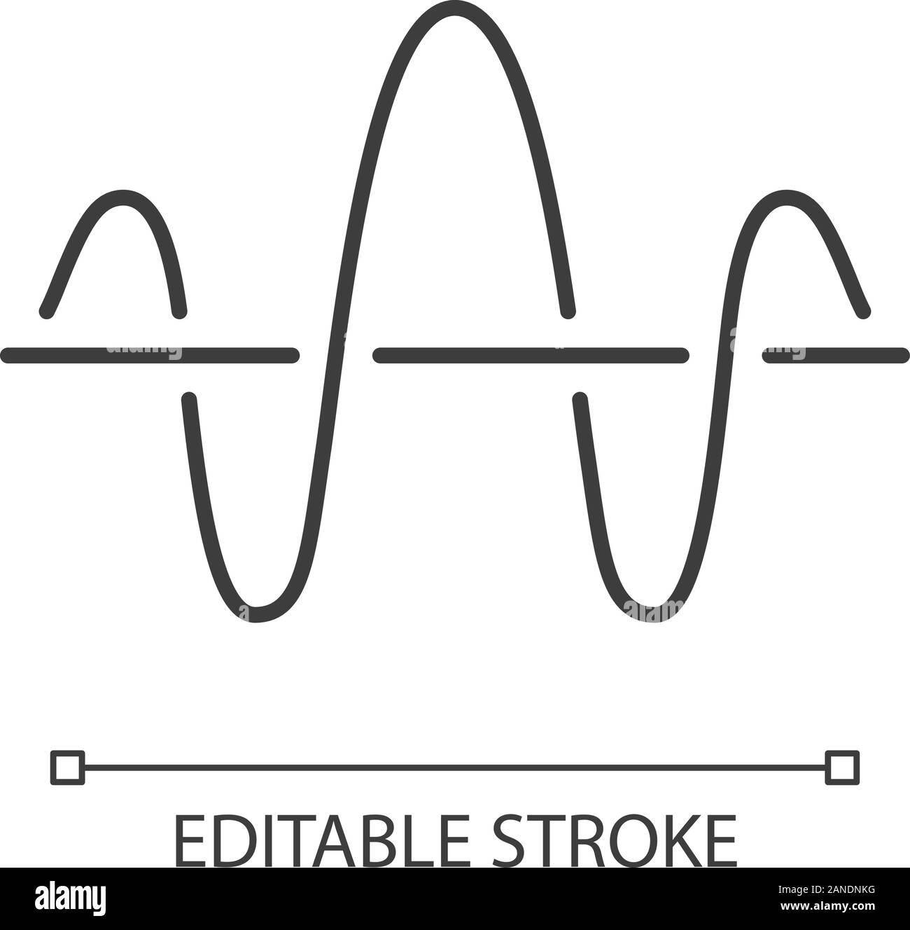 Soundwave lineare Symbol. Dünne Linie Abbildung. Funktion und Achse ...