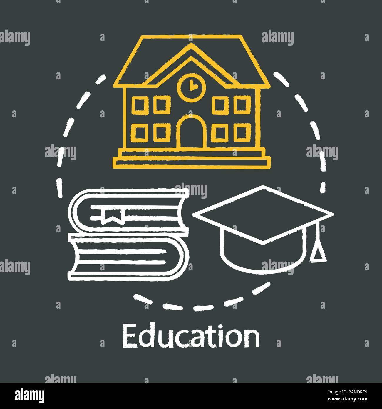 Bildung chalk Konzept Symbol. Wissenstransfer. Lehren, Lernen ...