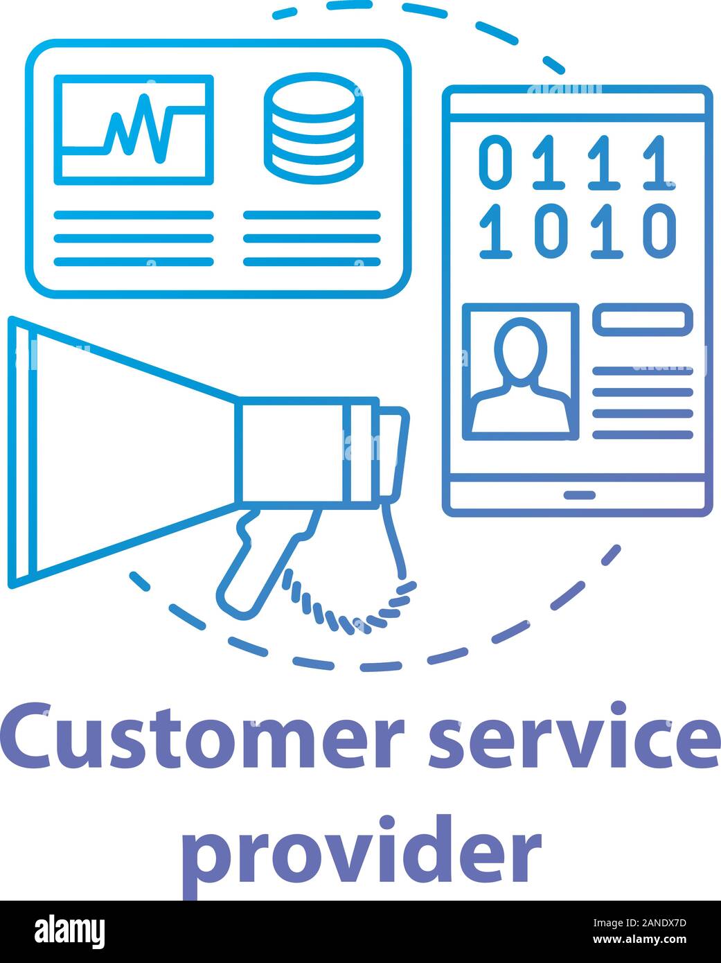 Customer service provider Konzept Symbol. Abrechnung Idee dünne Linie ...