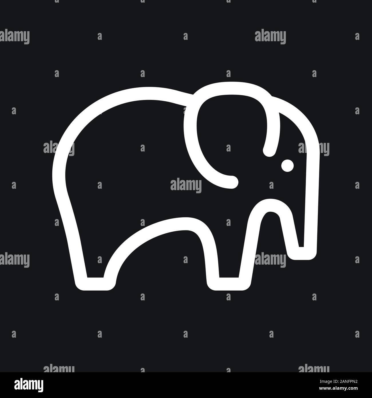 Elephant Symbol, Vector Logo line Art Illustration Stock-Vektorgrafik ...