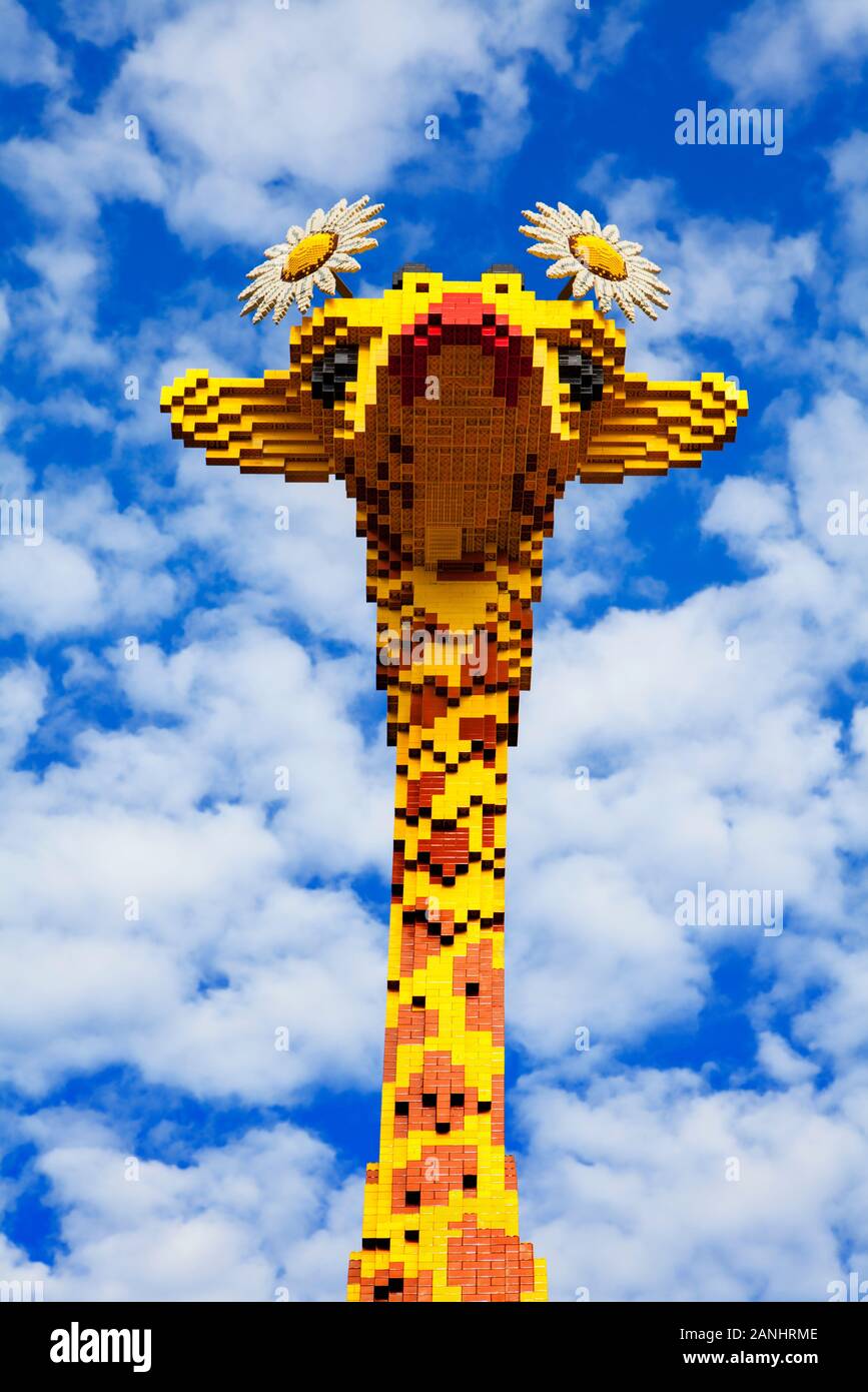 Eine Giraffe mit Lego Steinen gebaut, LEGOLAND Discovery Centre, Centro ...