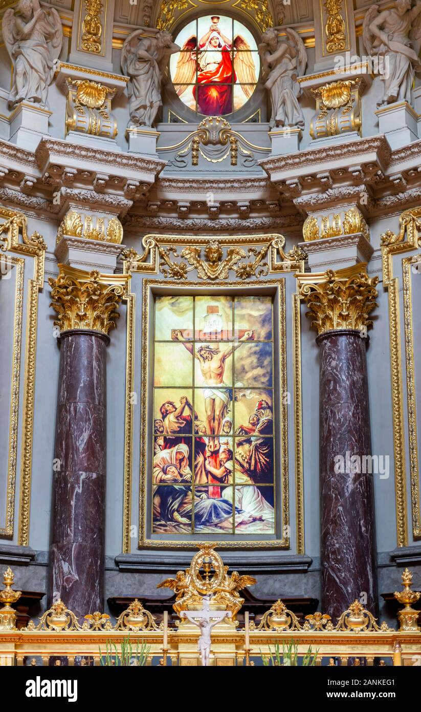 Innenraum Foto, altarbild Kreuzigung von Jesus, der Berliner Dom, Berlin, Deutschland ...