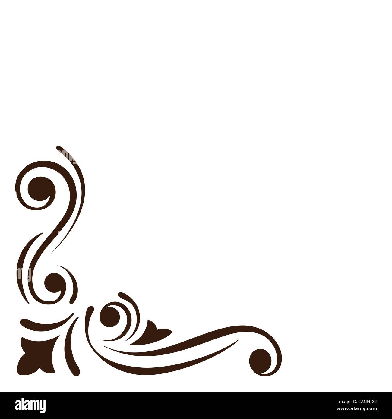 Blumen Ecke Design. Swirl dekorative Verzierung. Muster mit Kurve ...