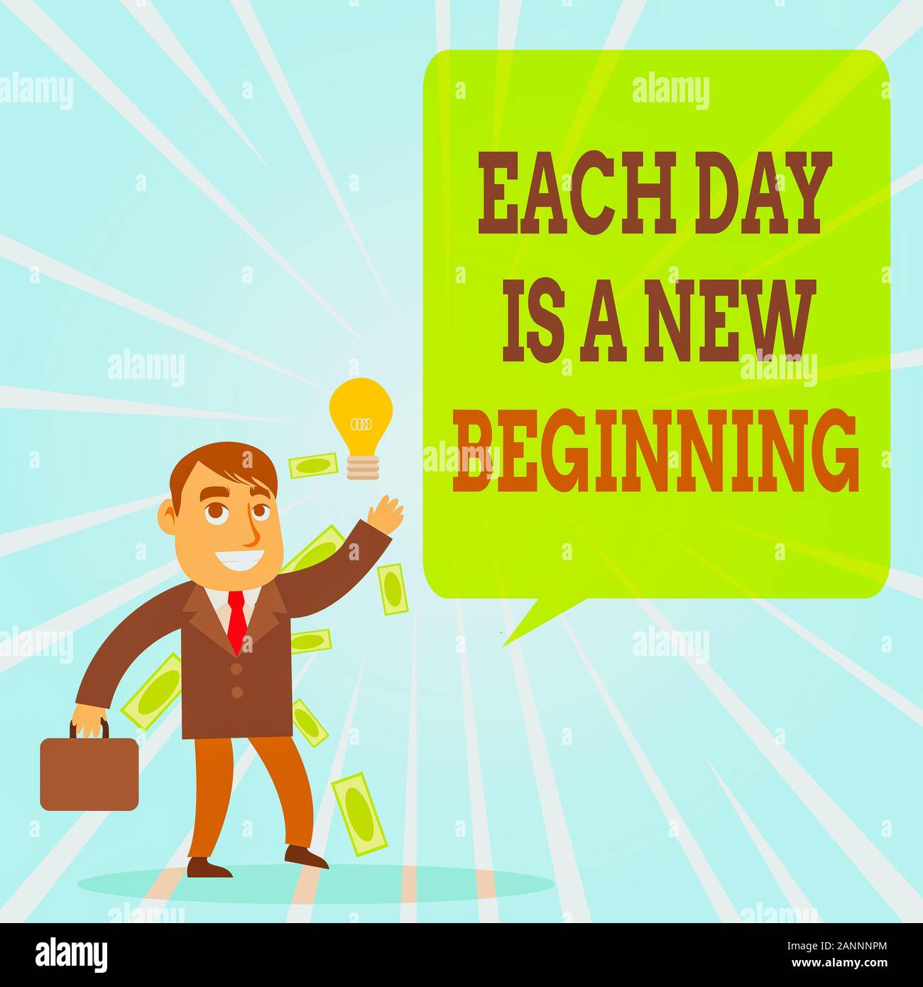 Text Zeichen. Jeder Tag ist ein neuer Anfang. Business Foto Text jeden ...