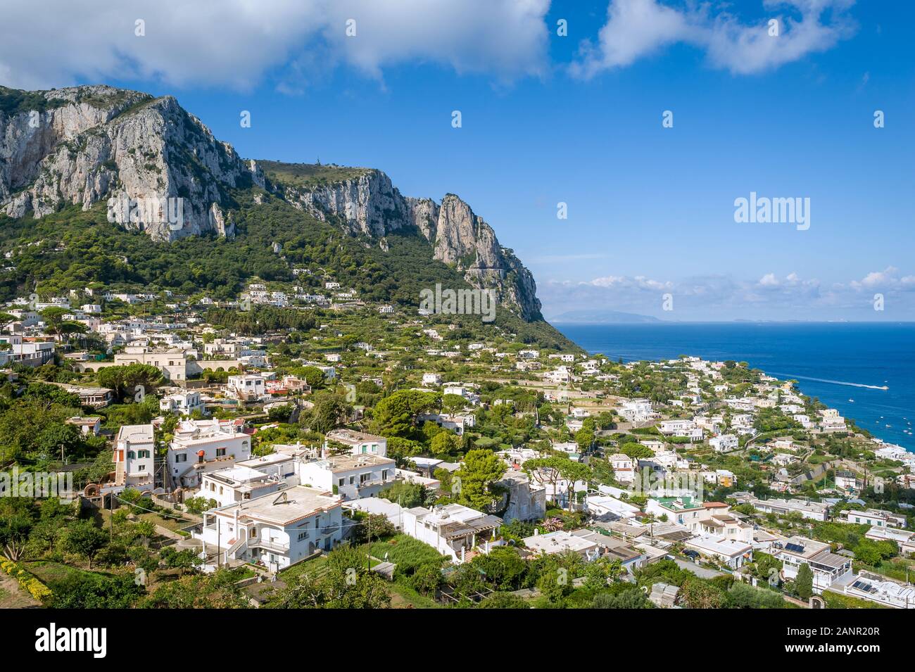 Die Insel Capri Blick von der Bergstation der Seilbahn Aussichtspunkt ...