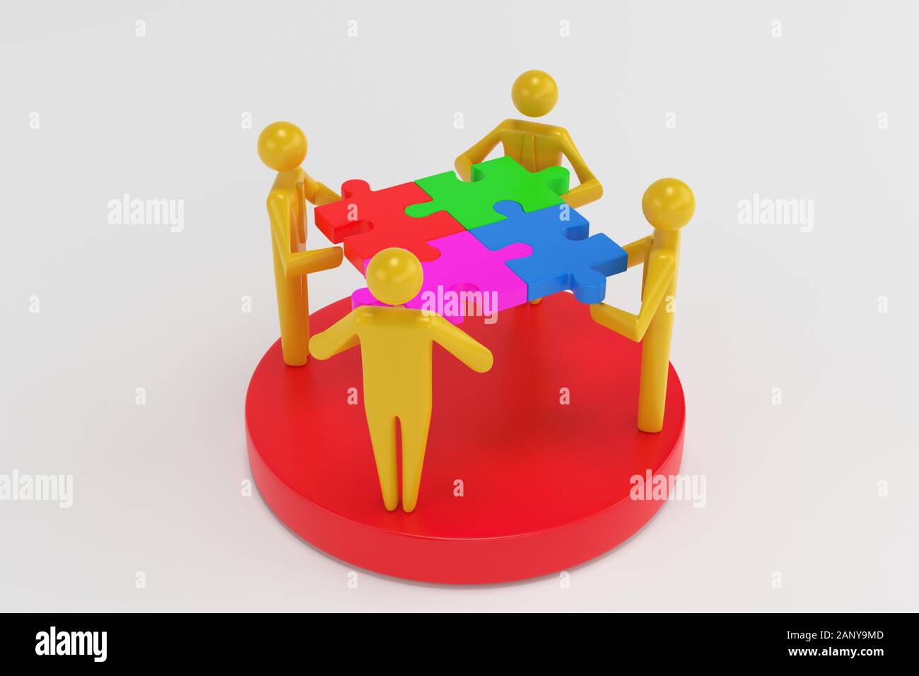 Geschäftsleute Analyse Marktsegment. Verschiedene Gruppen von 3D Männer ...