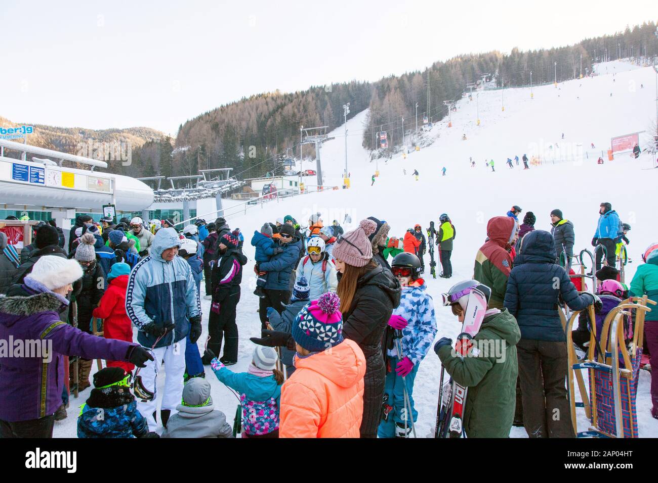 Skigebiet Semmering, Niederösterreich, Wiener Alpen, Österreich ...