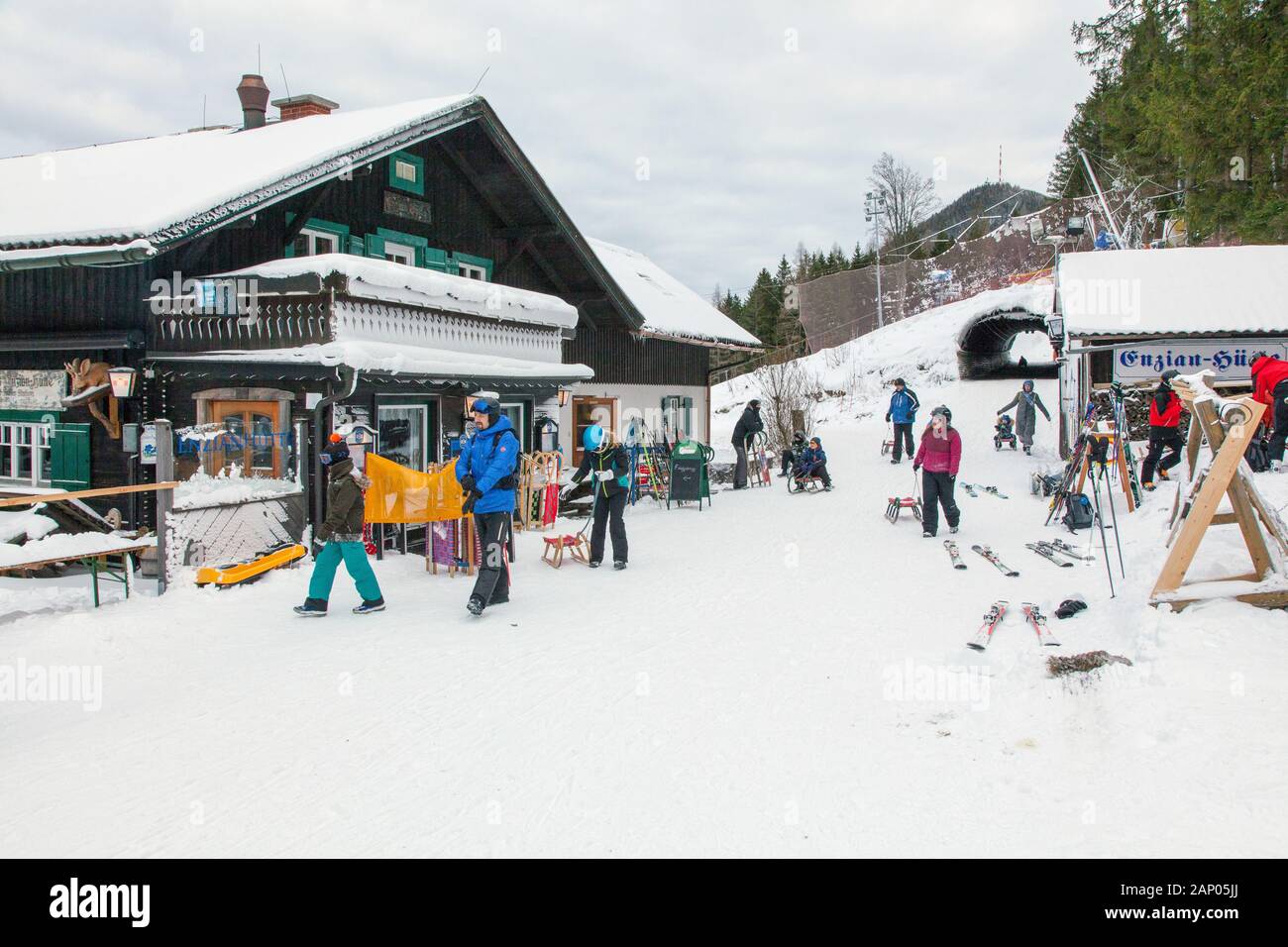 Rodelbahn im Skigebiet Semmering, Niederösterreich, Wiener alpen ...
