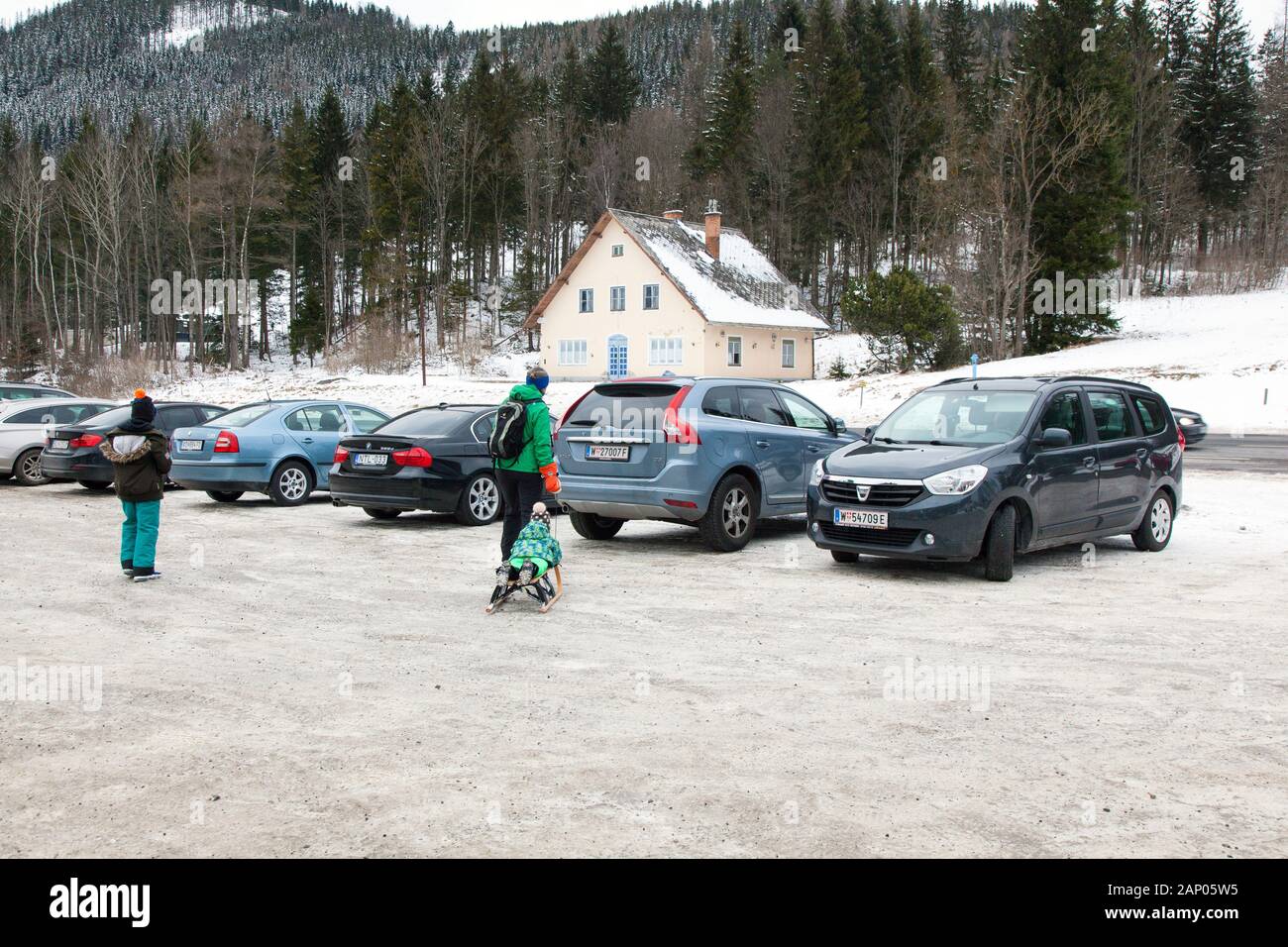 Skigebiet Semmering, Niederösterreich, Wiener Alpen, Österreich ...