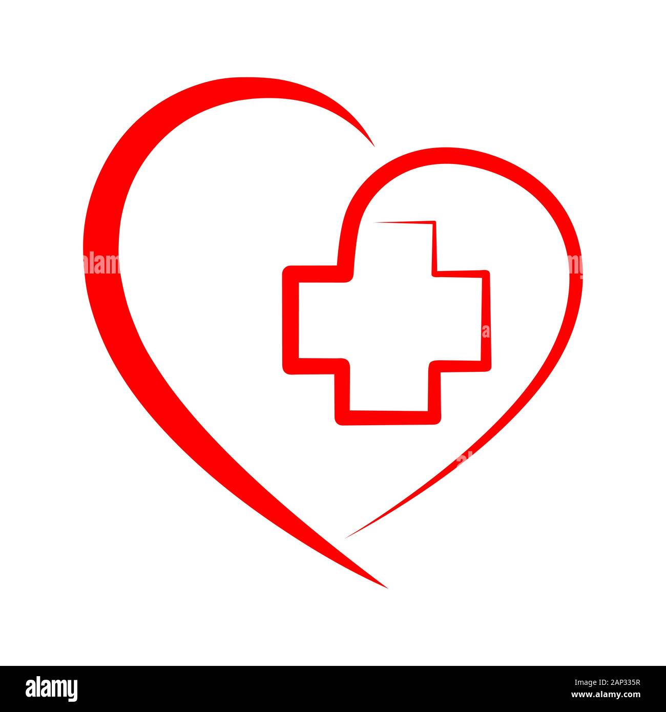 Medizinische Kreuz in im Herzen Symbol. Medizinische unterzeichnen, Rot ... Medizinische Kreuz in im Herzen Symbol. Medizinische unterzeichnen, Rot ...
