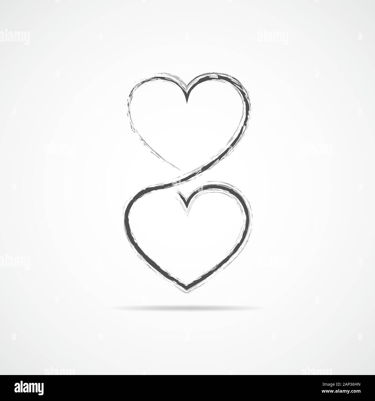 Zwei Herzen Zusammen Zeichnen