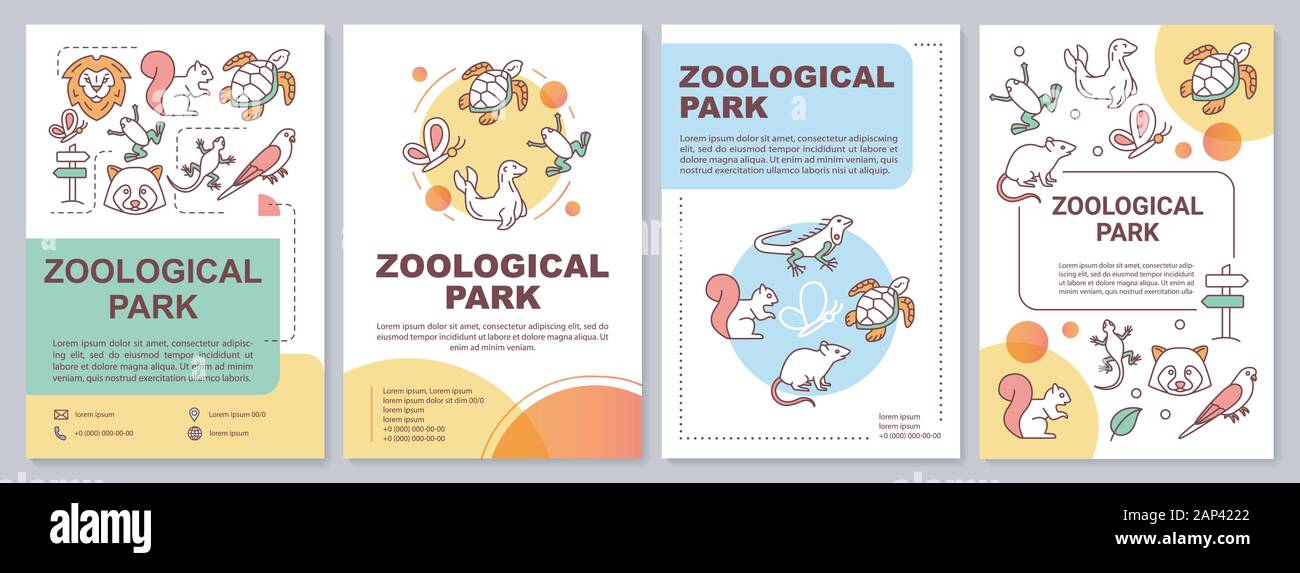 Tierpark Broschüre Vorlage, Layout. Zoo Tiere. Flyer, Broschüre ...