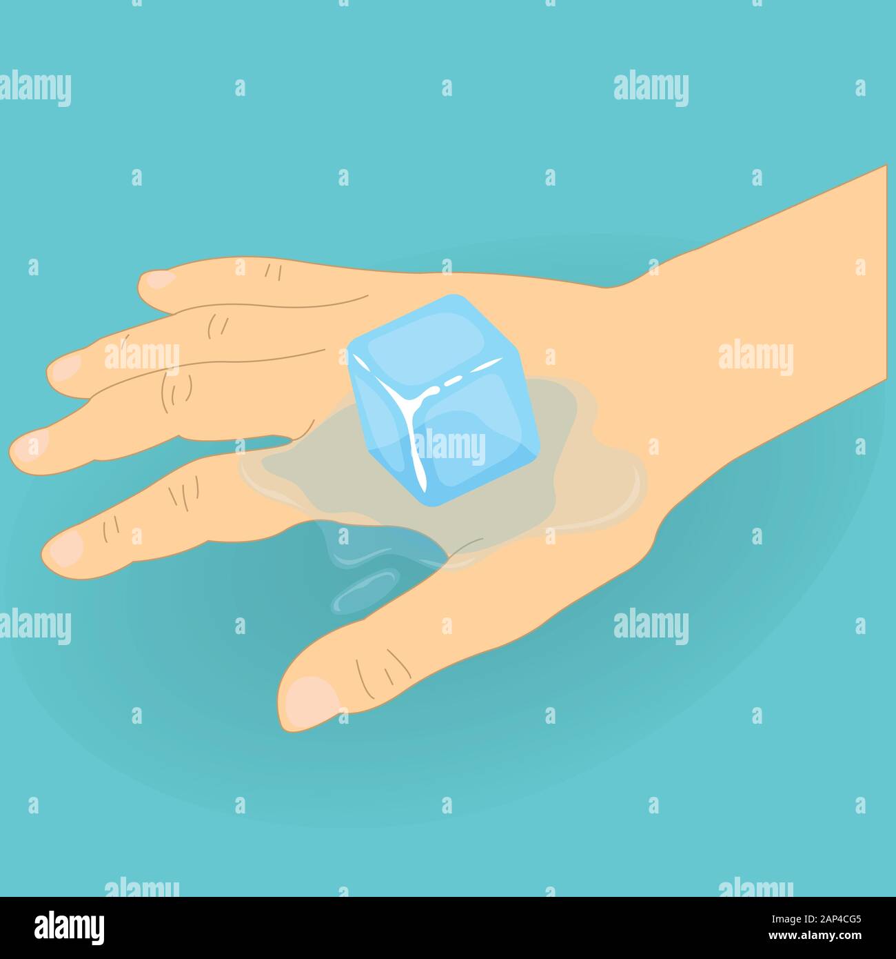 Melting ice cube hand Stock-Vektorgrafiken kaufen - Alamy