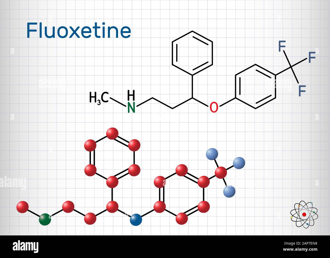 Fluoxetin Molekül, ist antidepressivum der selektiven Serotonin ...