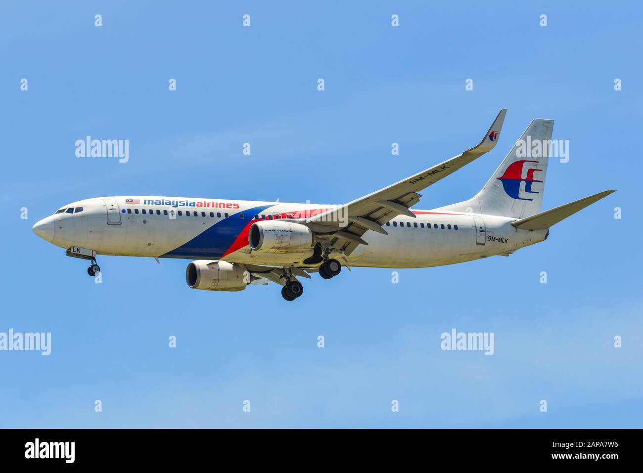 Singapur - 27. März 2019. 9M-MLK Malaysia Airlines Boeing 737-800 ...