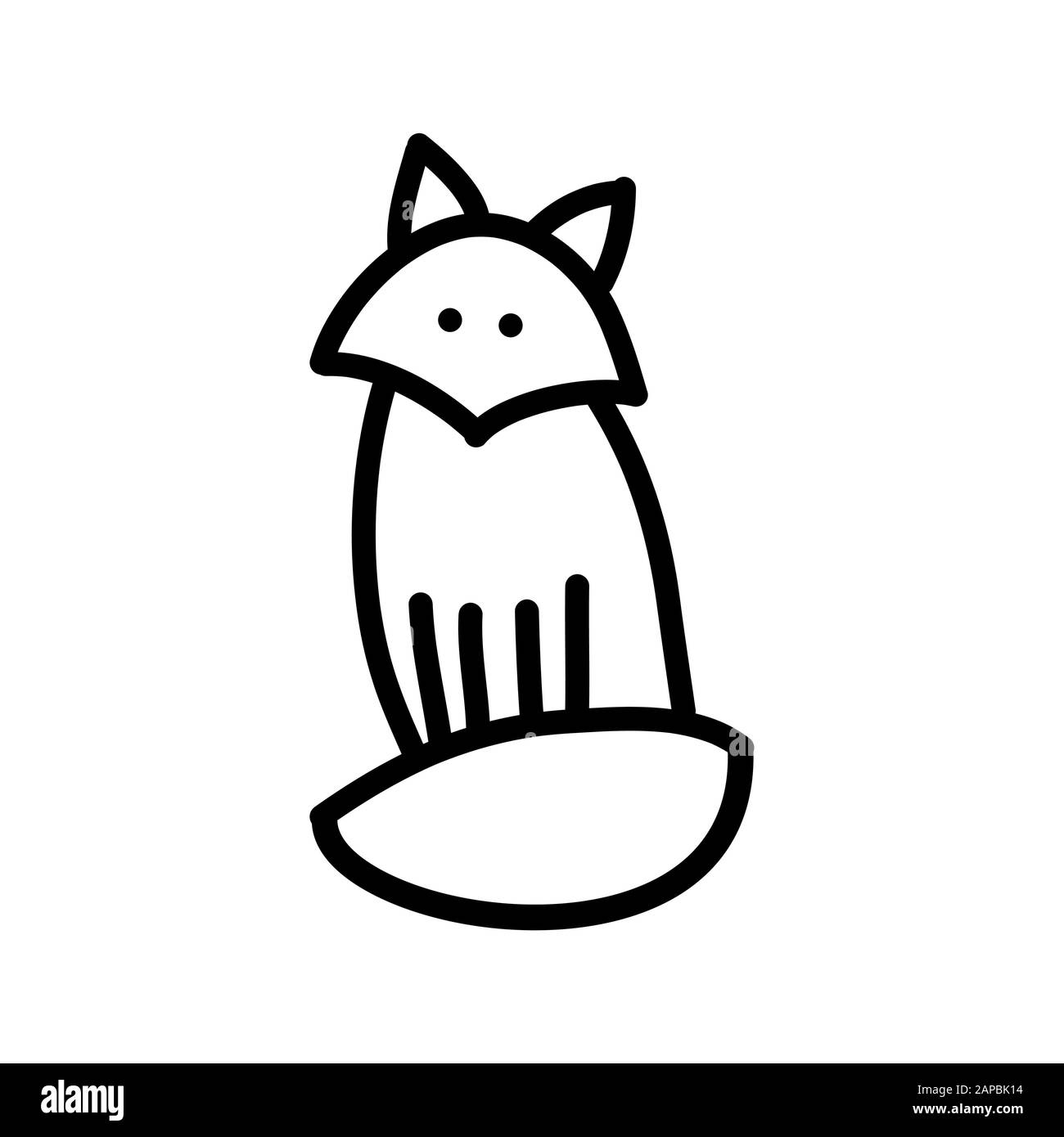 Fox Logo Line Art einfacher Stil, Emblem, Illustration in ...