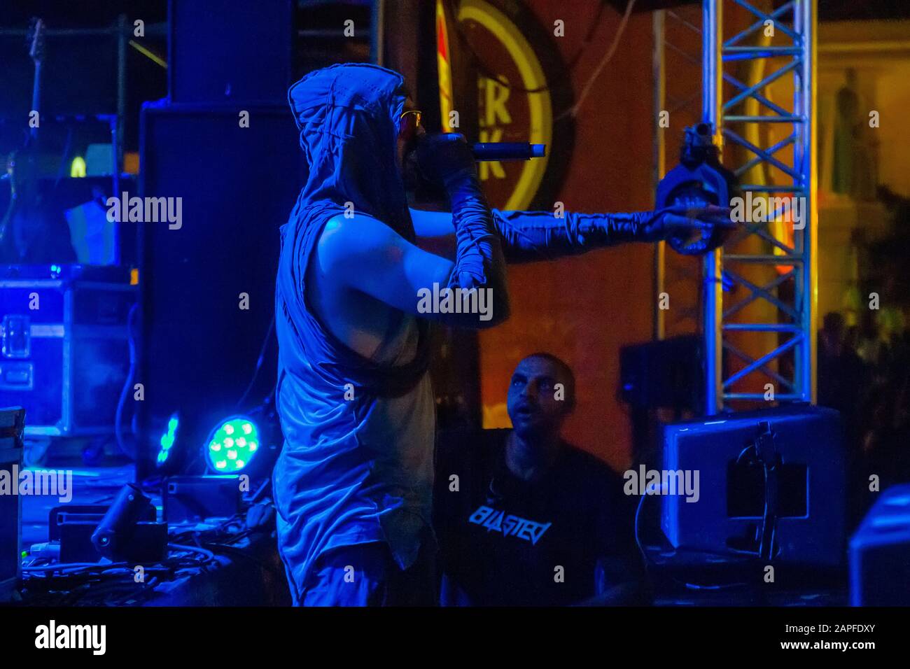 Faro, PORTUGAL: 6. SEPTEMBER 2019 - Blasted Mechanism Band, tritt auf ...