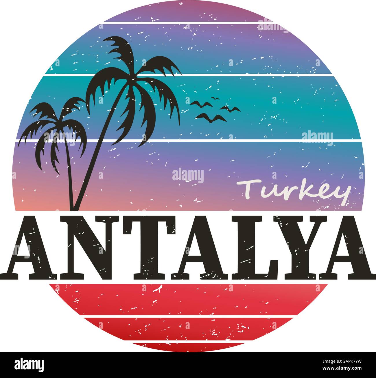 Antalya City Kalligraphie Vector Logo T-Shirt Design Stock-Vektorgrafik ...