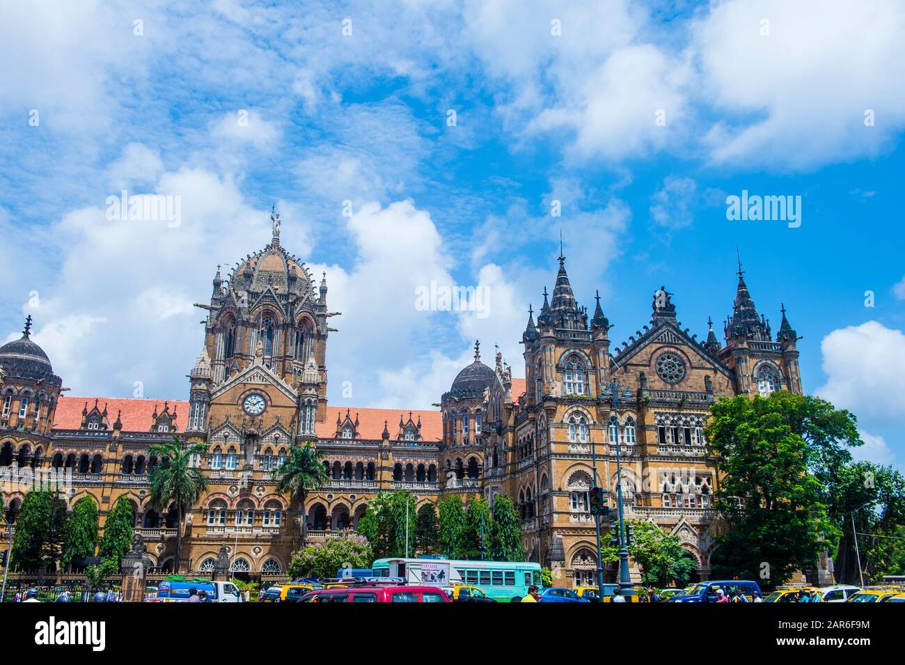 Historical building of the railway station in mumbai victoria terminus ...