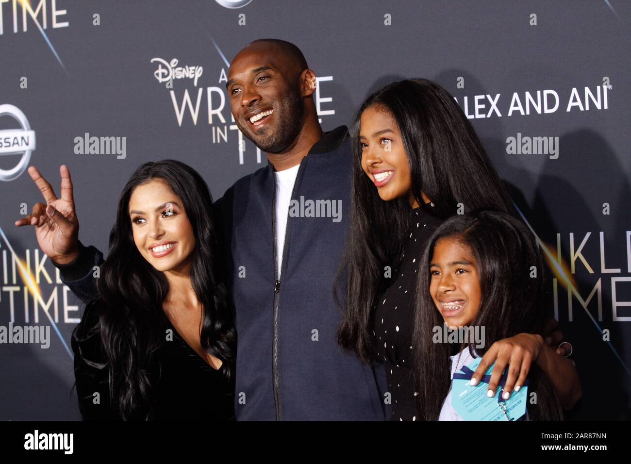 Vanessa Bryant, Kobe Bryant, Natalia, Gianna Maria-Onore Bryant bei der ...