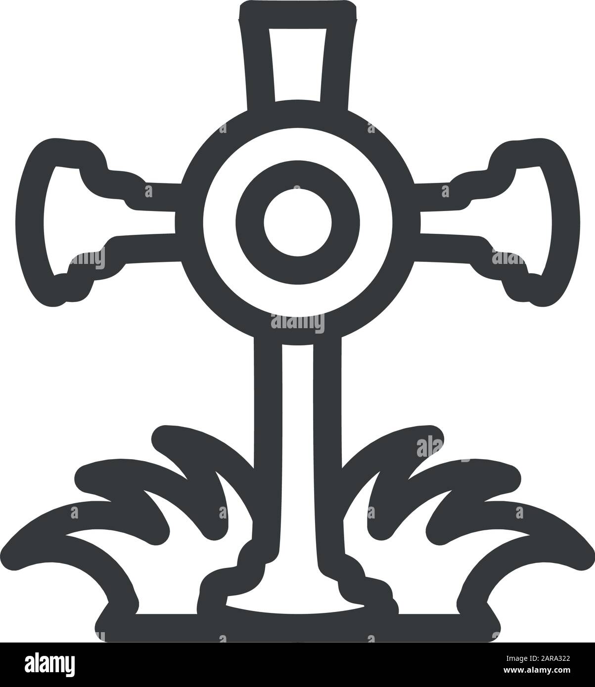 Keltisches kreuz silhouette Schwarzweiß-Stockfotos und -bilder - Alamy