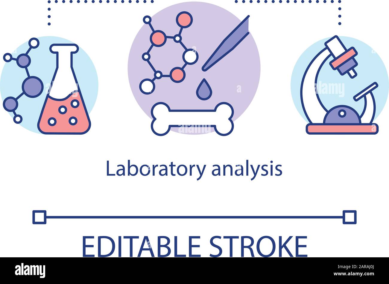 Symbol für das Konzept der Laboranalyse. Erforschung prähistorischer ...