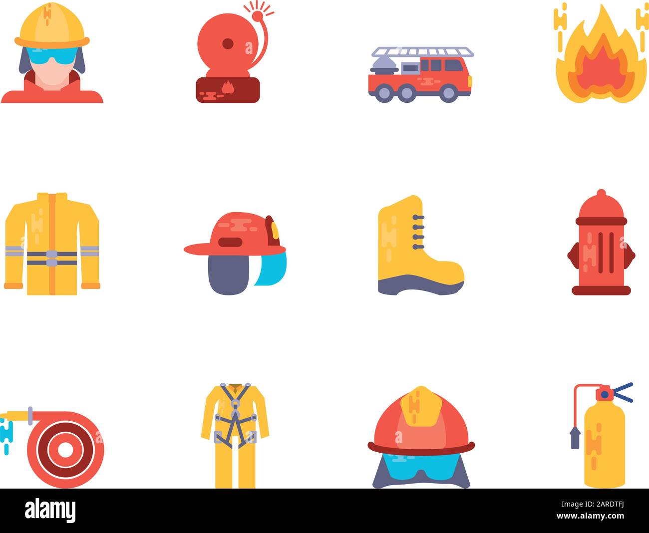Icon Set Design, Notfallrettung Rettungsdienst Notruf 11 Gefahr helfen ...