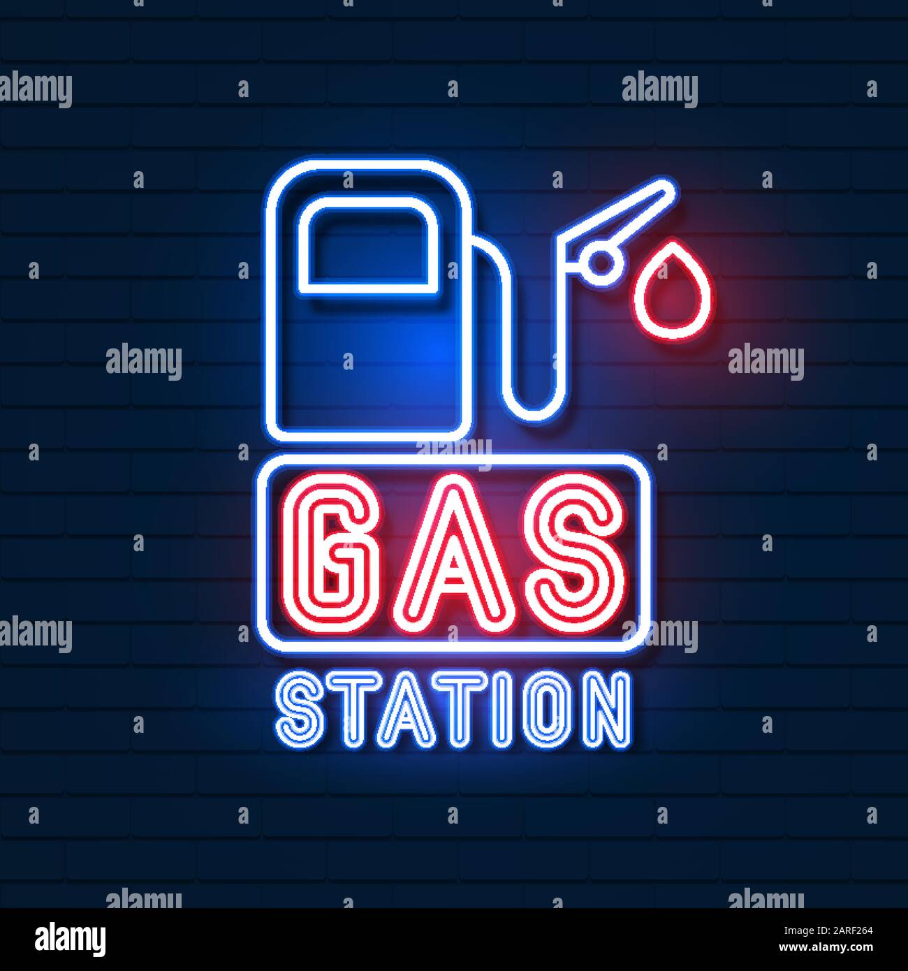 Leuchtreklame tankstelle Stock-Vektorgrafiken kaufen - Alamy