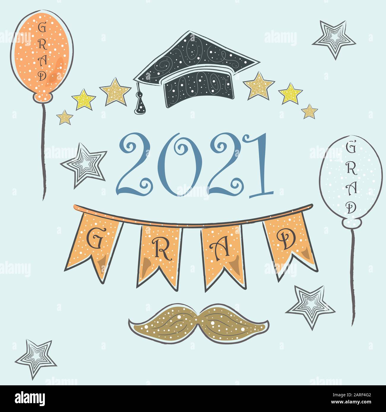 Die GRADUIERUNG Klasse von 2018. Stilisierte Retro Karte. Herzlichen ...