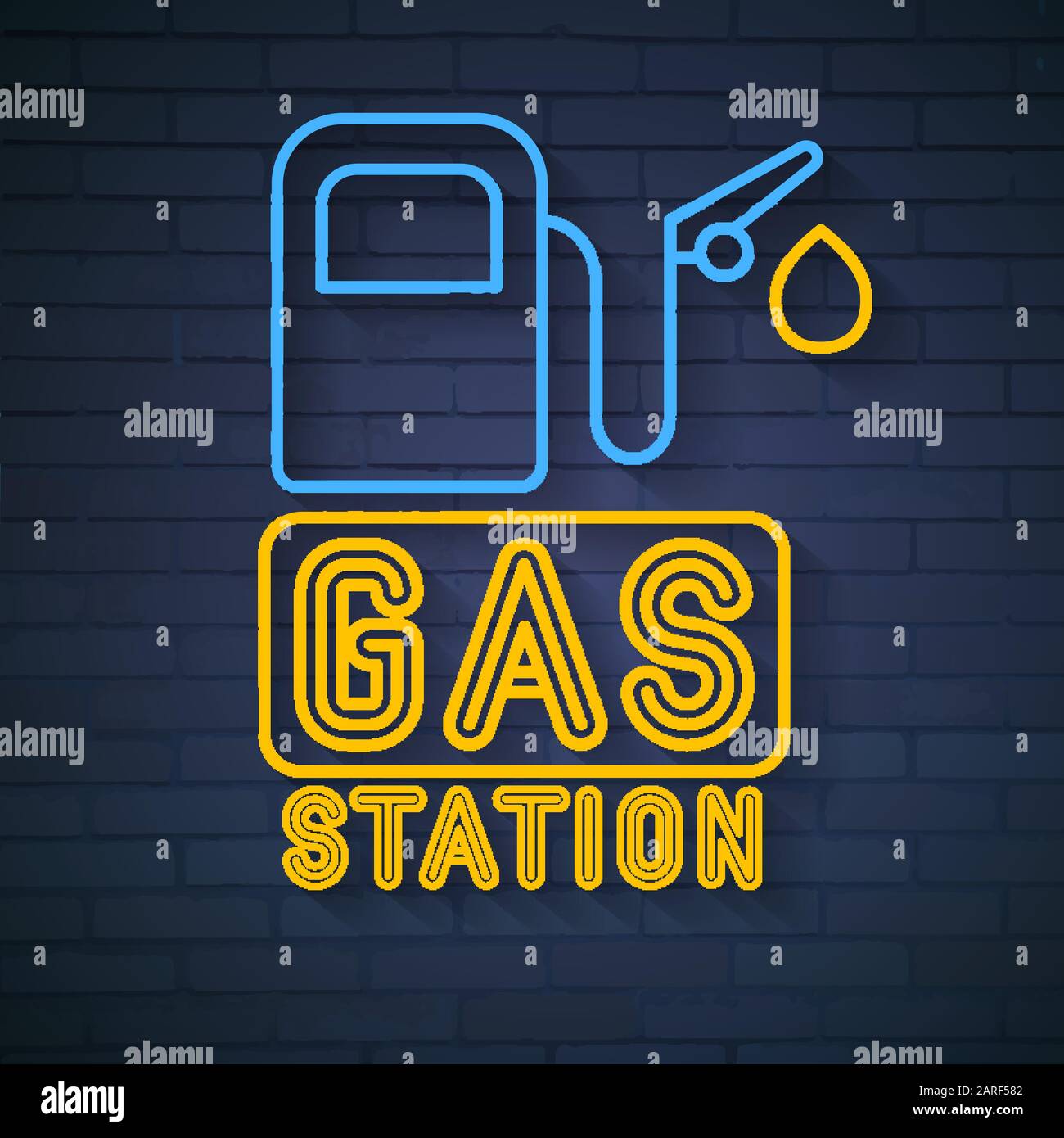 Leuchtreklame tankstelle Stock-Vektorgrafiken kaufen - Alamy