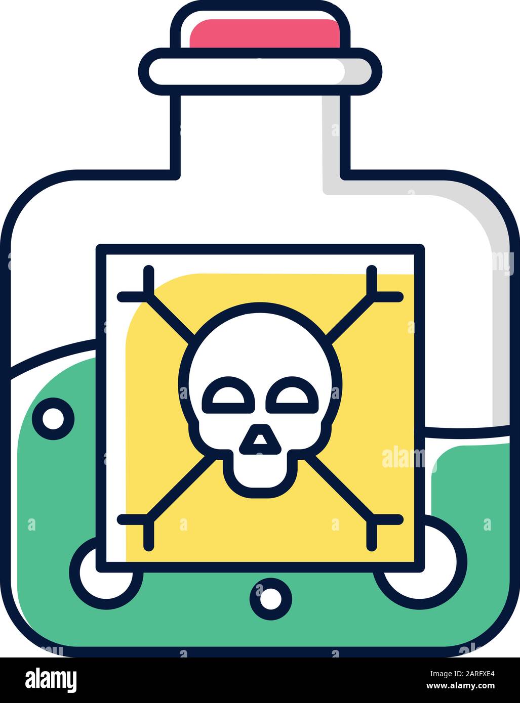 Symbol für gefährliche Flüssigkeit. Hochgefährliche Chemikalien. Grünes ...