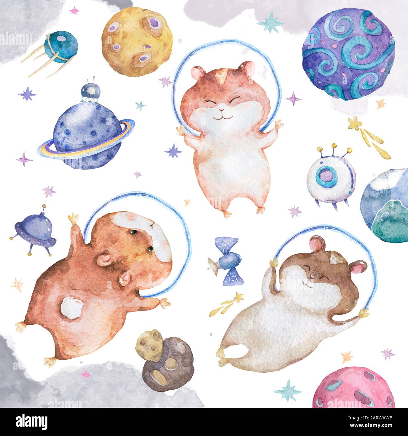 Vielen Dank Schriftzug Geschenkkarte mit einem glücklichen Hamster und ...