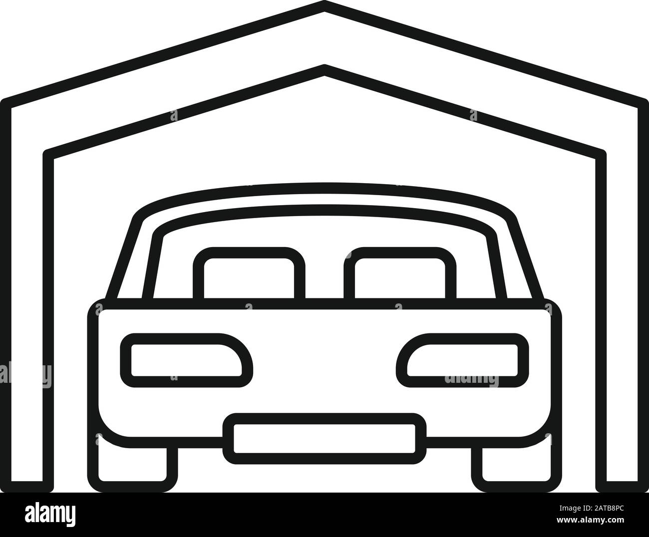 Parkhaus Symbol. Outline Auto Parkhaus Vector Icon für Web-Design ...
